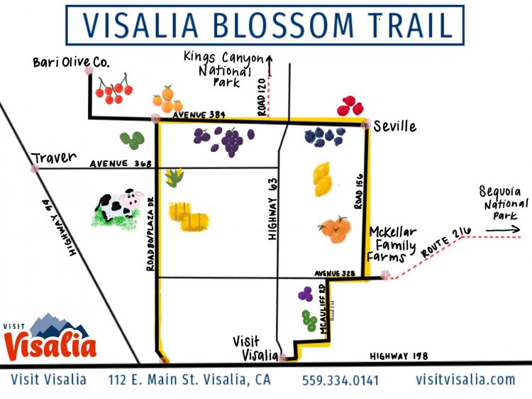 Visalia-Blossom-Trail-Map - Yellow Productions Travel Videos